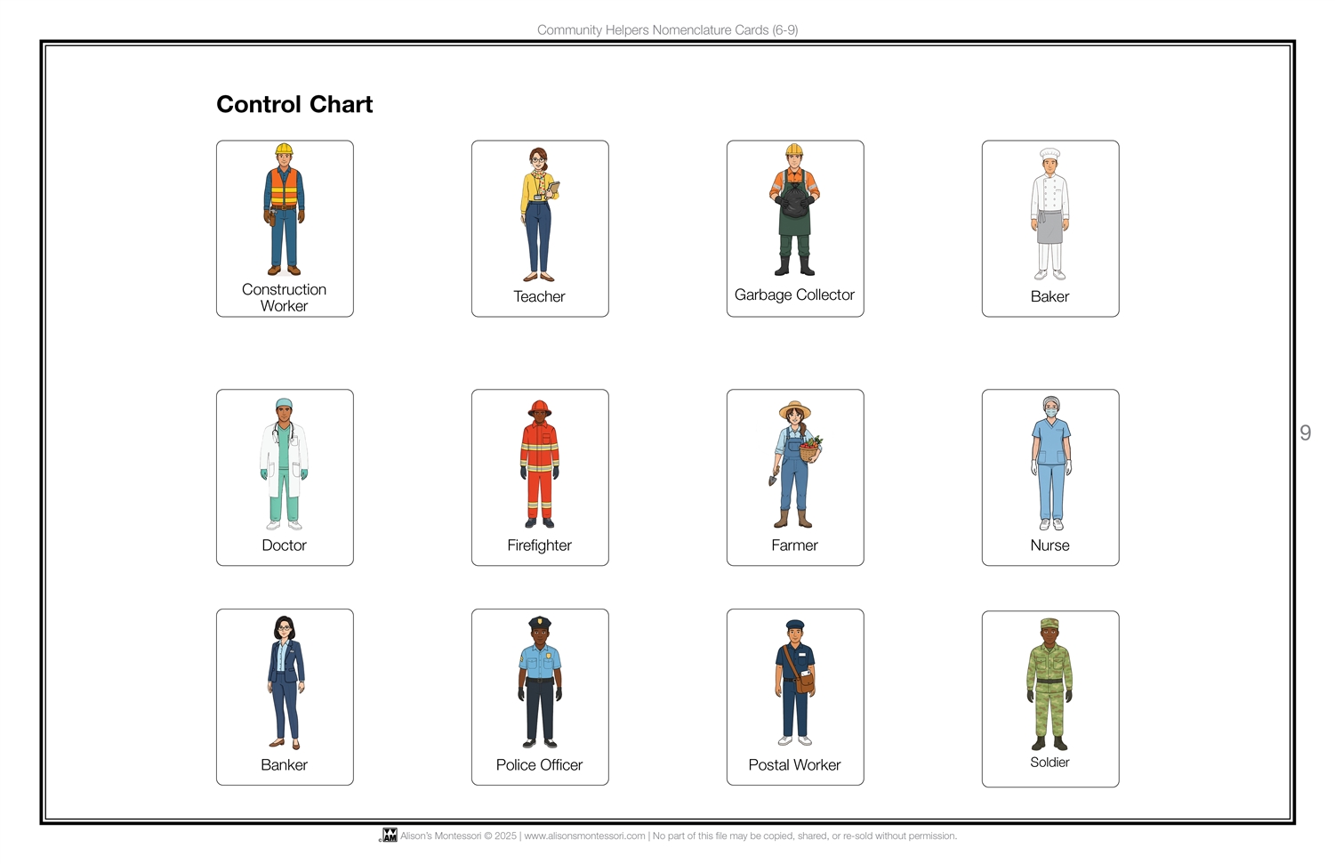 Montessori Materials: Community Helpers Puzzle with Nomenclature Cards ...